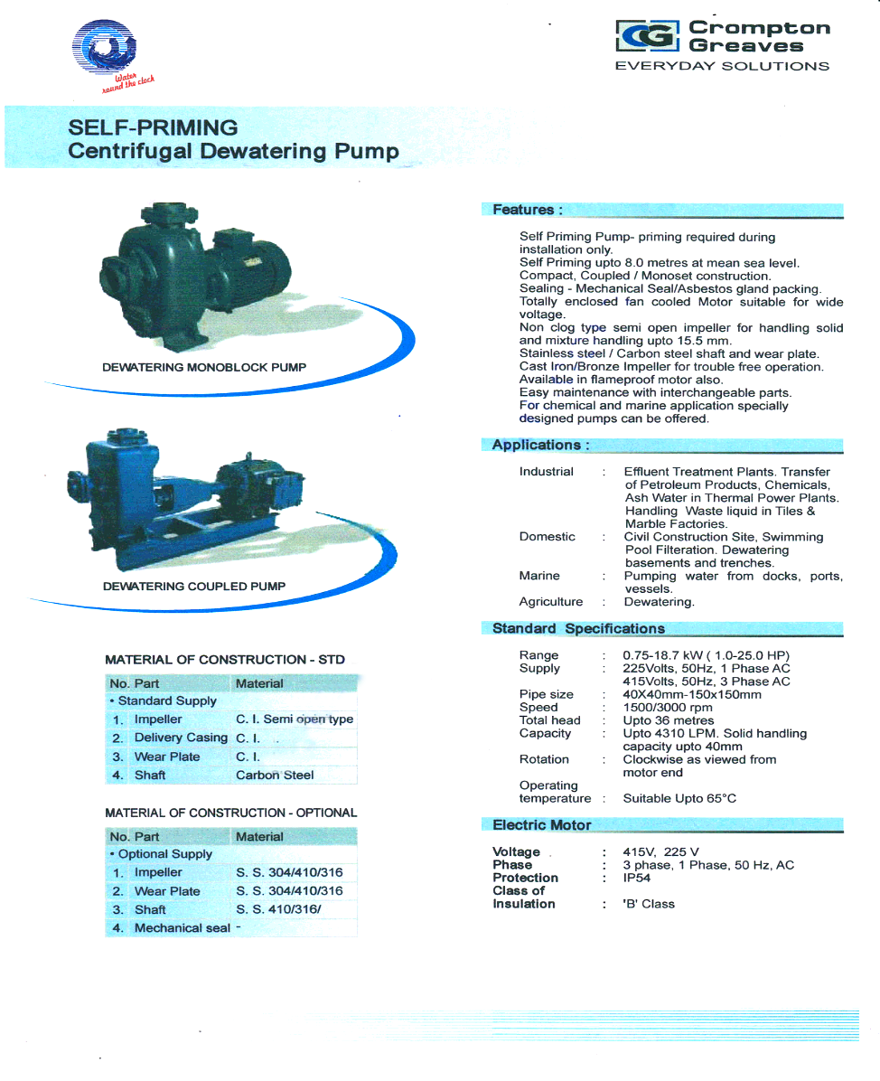 CROMPTON รุ่น DWC series - BESTPUMP-CENTER (By Bestpump-Thailand)