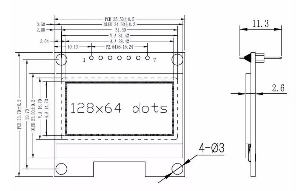 จอ Oled 13 นิ้ว สีขาว 128x64 I2c Artronshop บอร์ดอิเล็กทรอนิกส์ Arduino Esp32 Esp8266