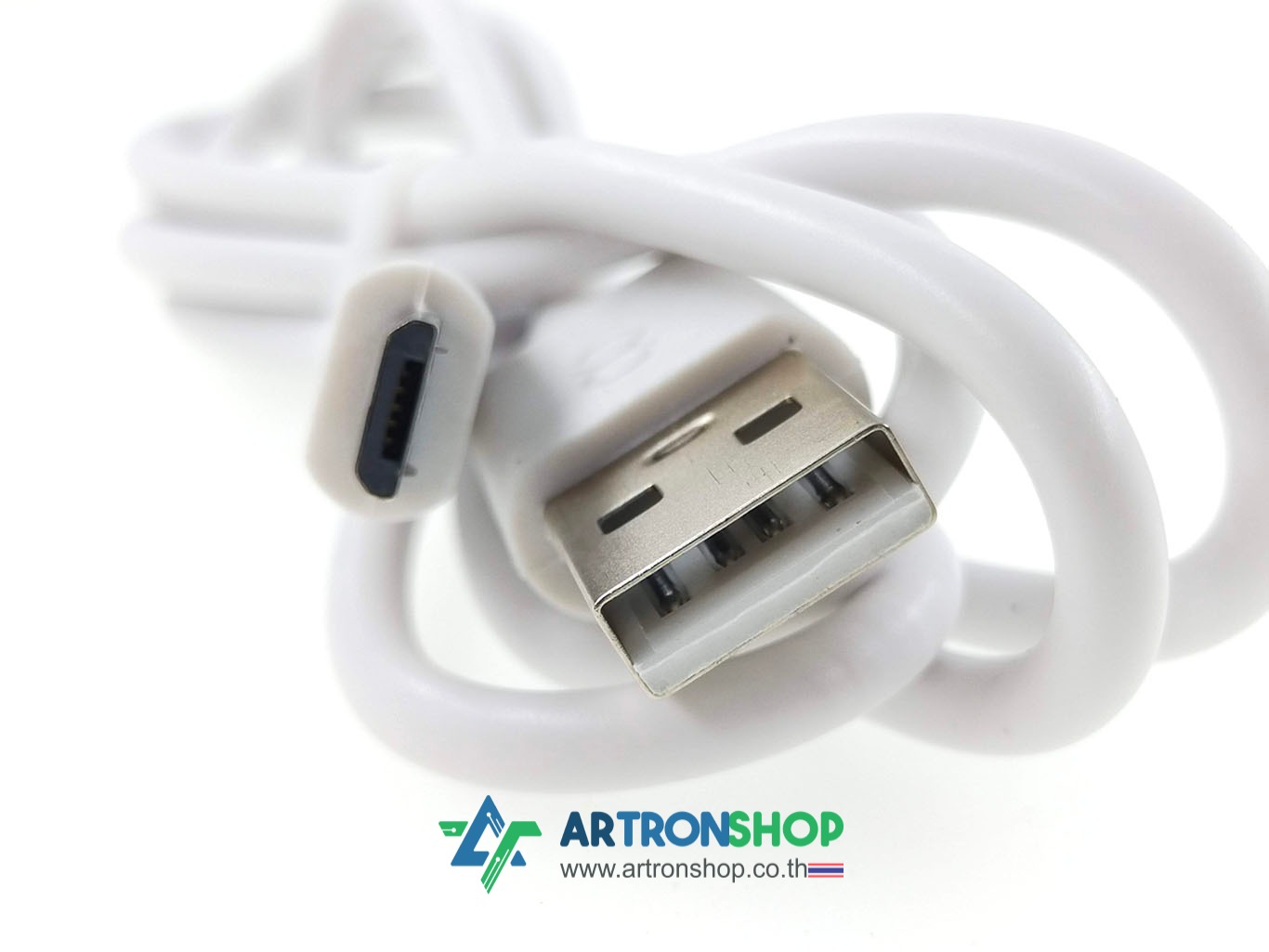 สายชาร์จ ข้อมูล Microusb ยาว 1 เมตร สาย Microusb Artronshop บอร์ดอิเล็กทรอนิกส์ Arduino Esp32