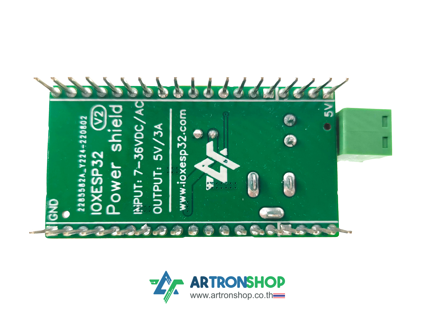 Ioxesp32 Power Shield V2 โมดูลจ่ายไฟสำหรับบอร์ด Ioxesp32 Artronshop บอร์ดอิเล็กทรอนิกส์