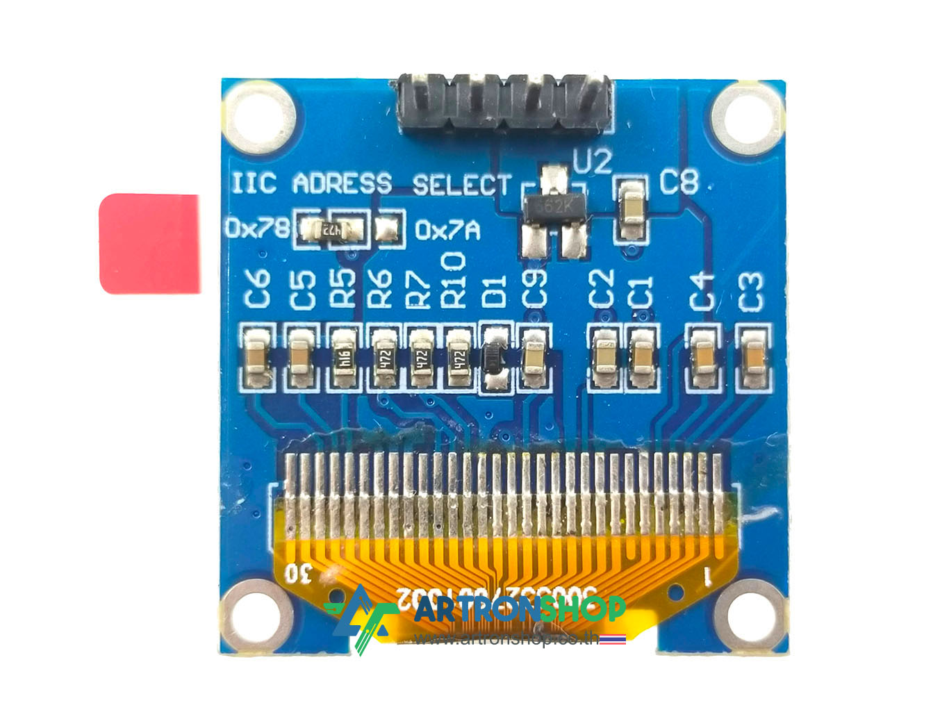 จอ OLED 0.96 นิ้ว สีเหลือง-ฟ้า 128x64 I2C - ArtronShop บอร์ดอิเล็กทรอนิกส์ Arduino ESP32 ESP8266 ...