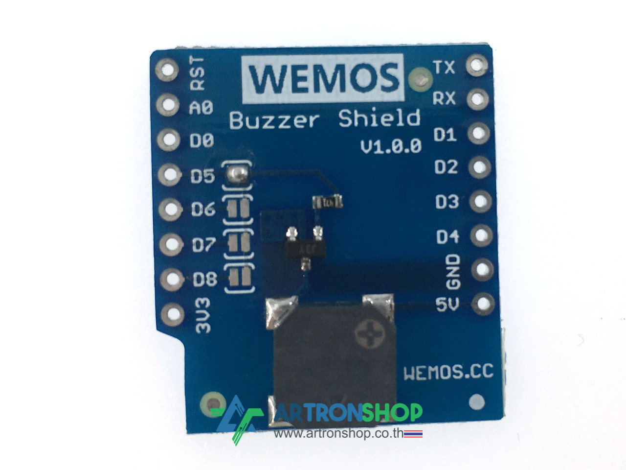 Buzzer Shield V1.0.0 for WEMOS D1 mini - ArtronShop บอร์ดอิเล็กทรอนิกส์ Arduino ESP32 ESP8266 ...