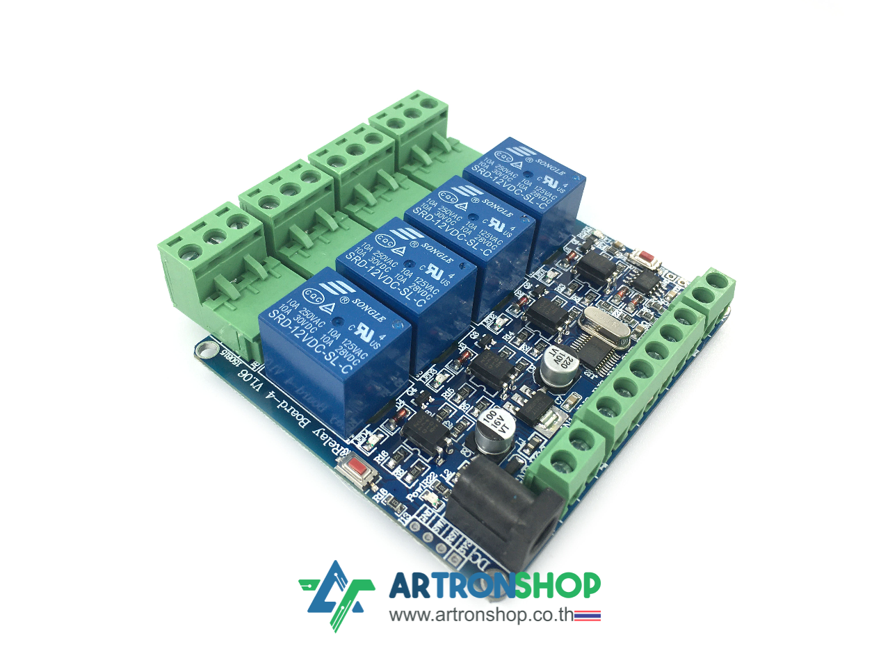 บอร์ดรีเลย์ Modbus Rturs485 4 ช่อง 12v Artronshop บอร์ดอิเล็กทรอนิกส์ Arduino Esp32 Esp8266