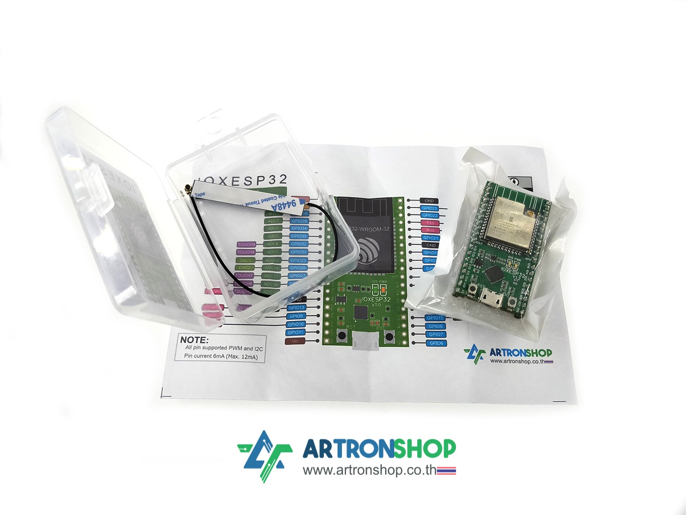 IOXESP32U บอร์ดพัฒนา ESP32 รุ่นเสานอก - ArtronShop บอร์ดอิเล็กทรอนิกส์ Arduino ESP32 ESP8266 ...