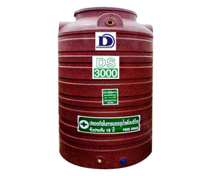 แทงค์น้ำ ถังเก็บน้ำบนดิน PE 3000 ลิตร Duangsiri รุ่น GNDS3000RE - บริษัท ยังเบี๊ยะ จำกัด