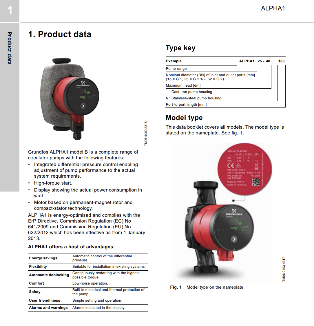 GRUNDFOS รุ่น ALPHA1 N series - BESTPUMP-CENTER (By Bestpump-Thailand)